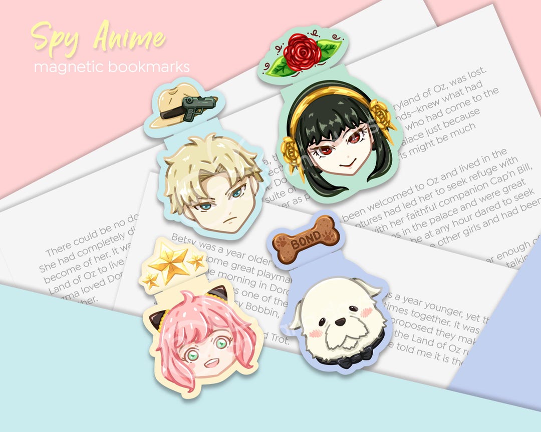 Spy Anime Magnetic Bookmarks With Top Peekers | Kawaii Cute Reading ...