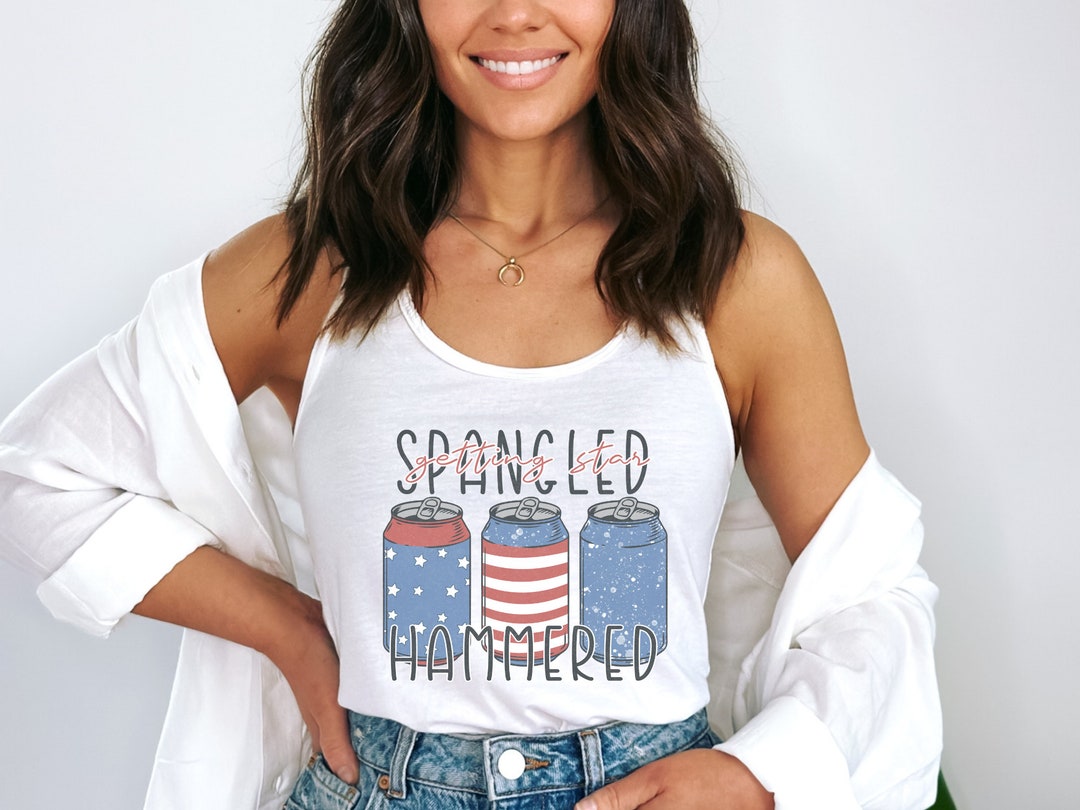 Distressed Star Spangled Hammered Tank Top,labor Day Tank, Merica Vibes ...