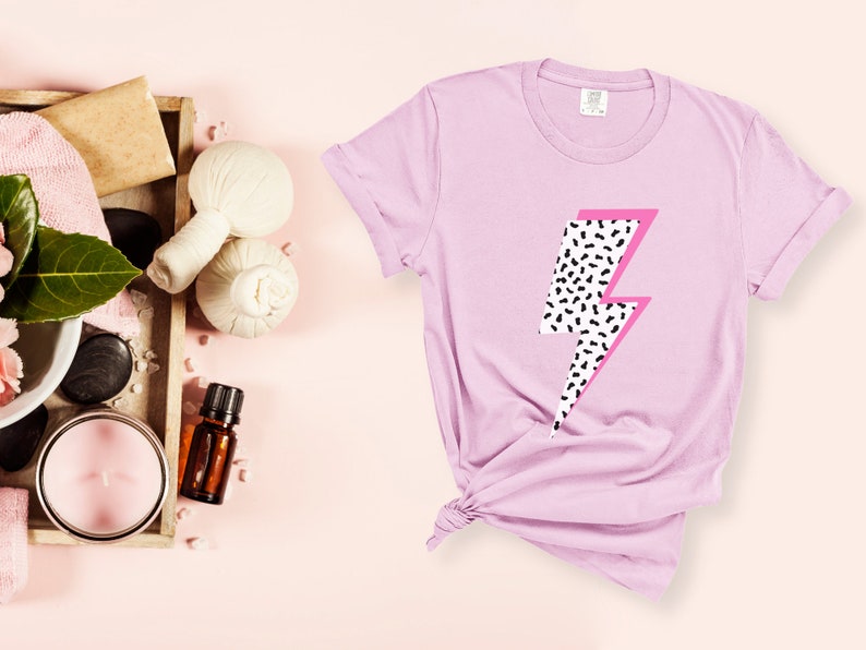 Lightning Bolt Tshirt, Leopard Lightning Bolt Tee, Comfort Colors Tee ...