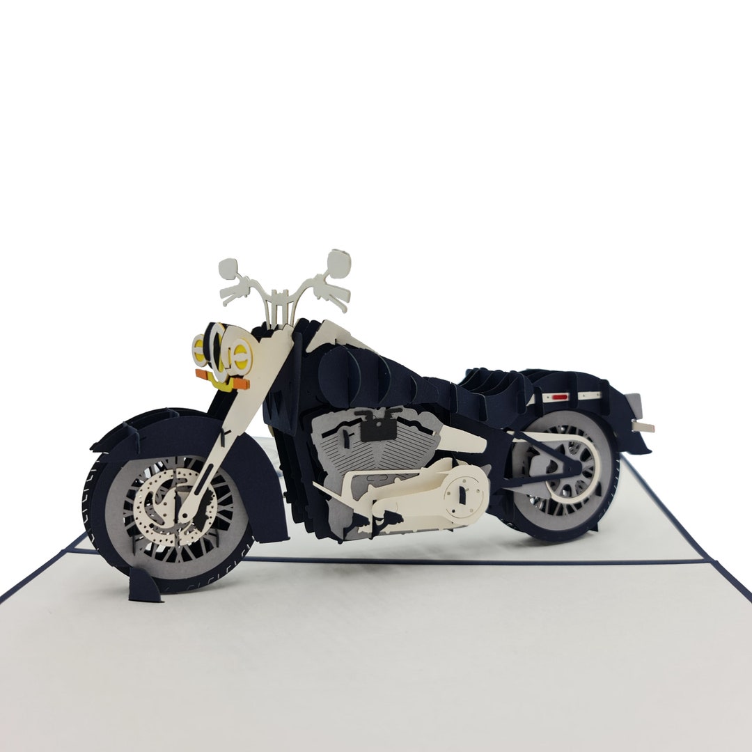 Pop up Card Motorcycle Chopper Original Gift Idea for Bikers as a ...