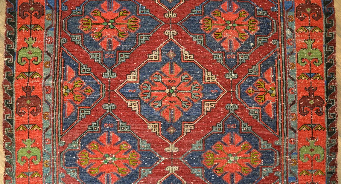 Vintage Old Rug Caucasian Oriental Daghestan Azerbaijan Soumak Crafted ...