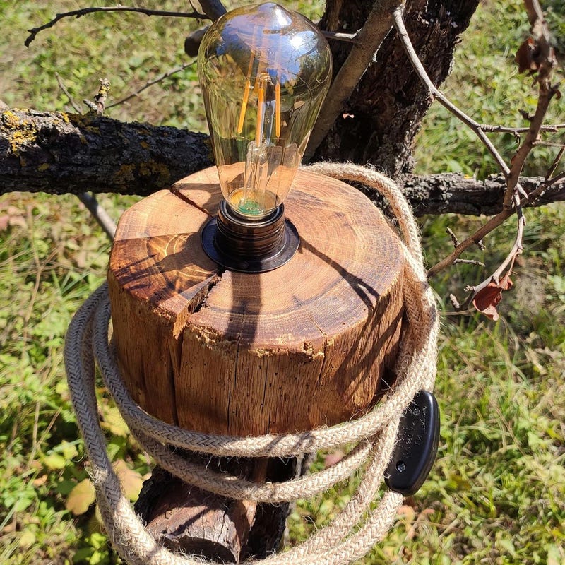 Rustic Table Lamp - Etsy