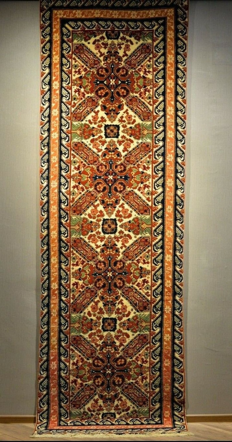 Antique Caucasian Runner Rug Seychour Kuba Shirvan Carpet Vintage ...