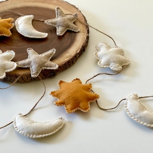 Sky Theme Felt Garland Nursery Felt Garland Baby Sky Banner Star, Moon ...