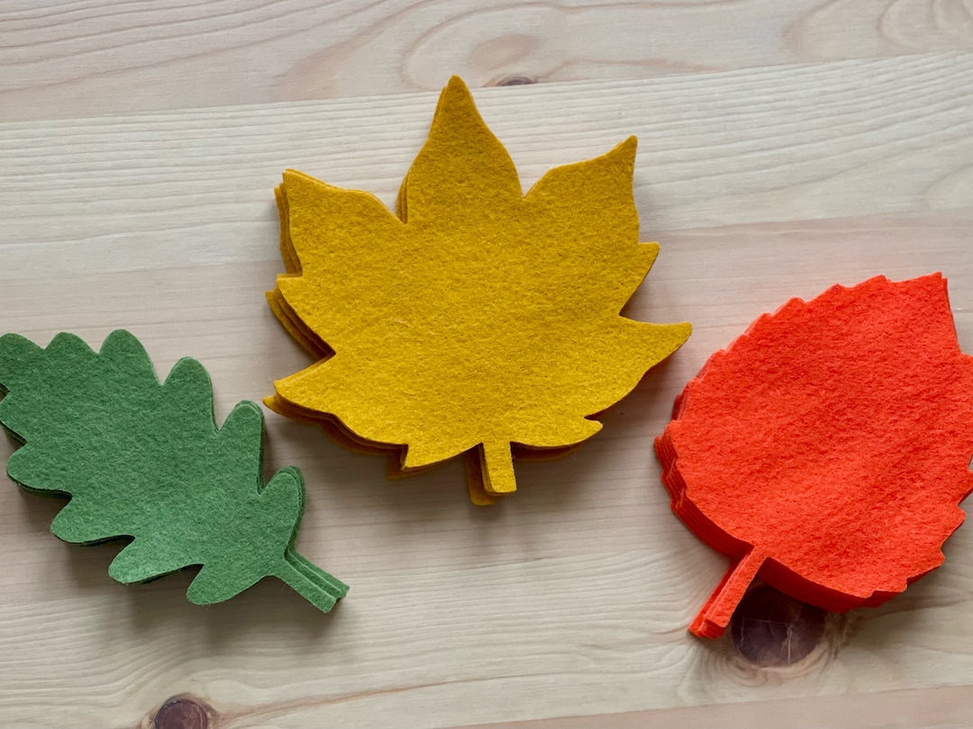 Fall Felt Leaves | 4.5 Inch Fall Leaves | Pack of 18 Fall Leaves ...