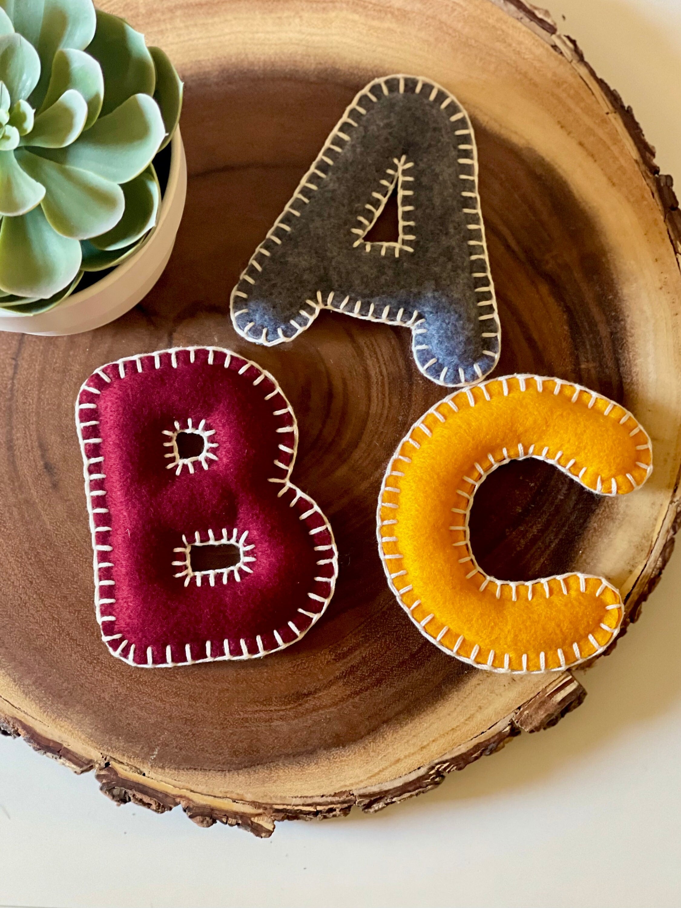 Felt Fabric Letters Stuffed Felt Letter Custom Decor Nursery Decor ...