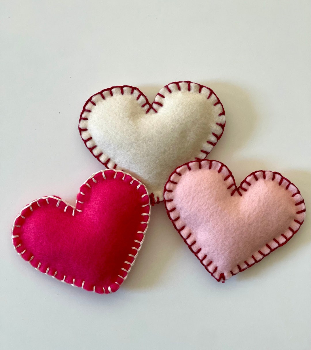 Mother's Day Stuffed Felt Hearts (pack of 3) | Valentine's Day Decor ...