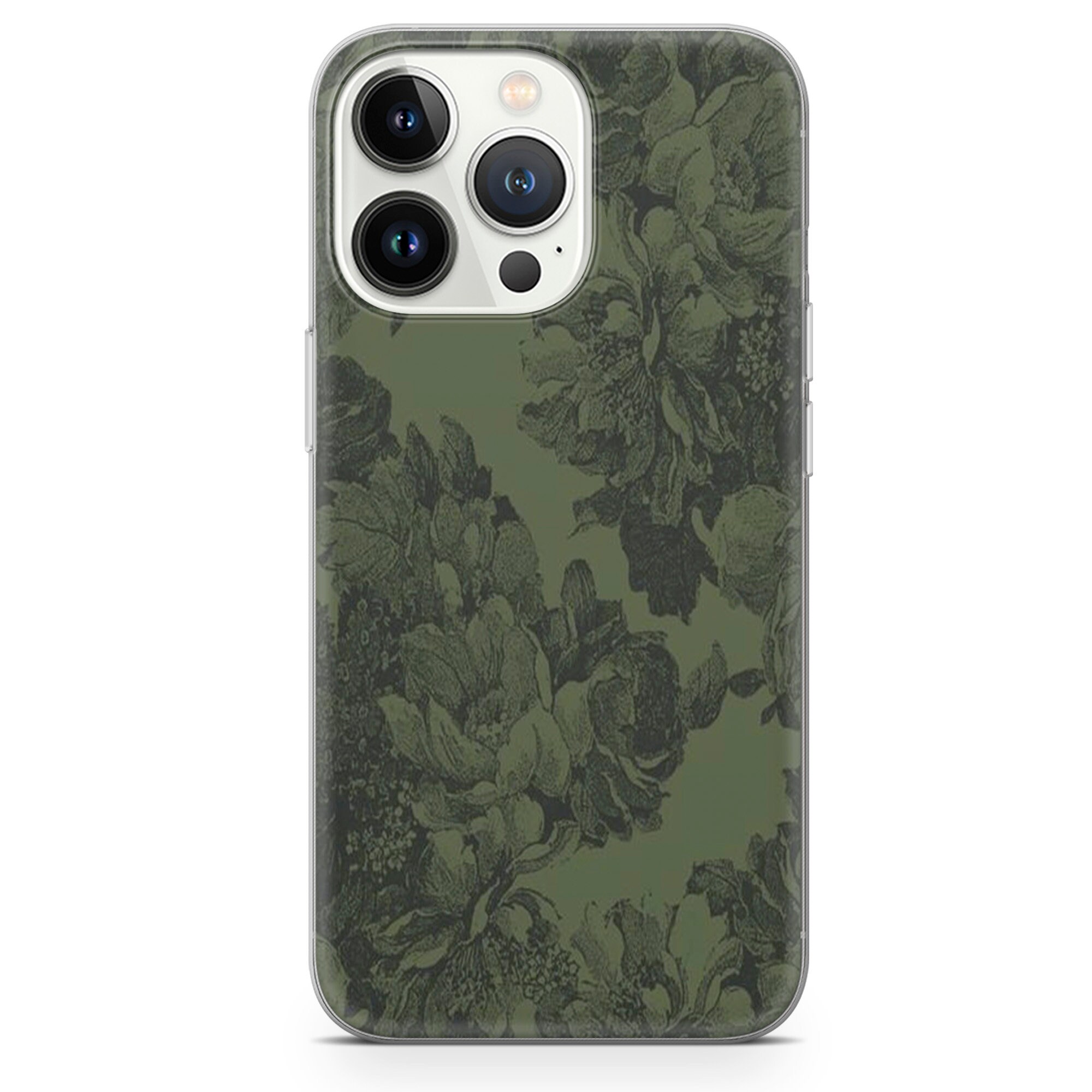 Green Butterfly Phone Case Beige Cover Fit for iPhone 15 Pro Max, 14 ...