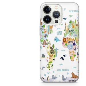 World Map Phone Case Globus Earth Cute Cover Fit for iPhone 15 Pro Max ...