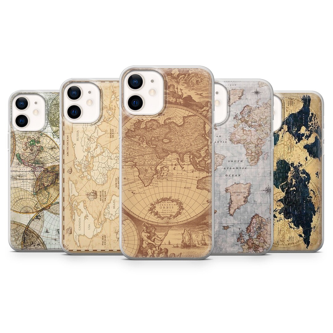 World Map Phone Case Globe Travel Cover Fit for iPhone 15 Pro Max, 14 ...