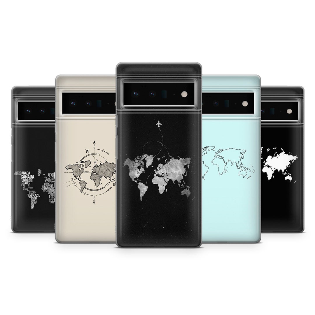 World Map Phone Case One Line Art Cover for Google Pixel 10, 10pro ...