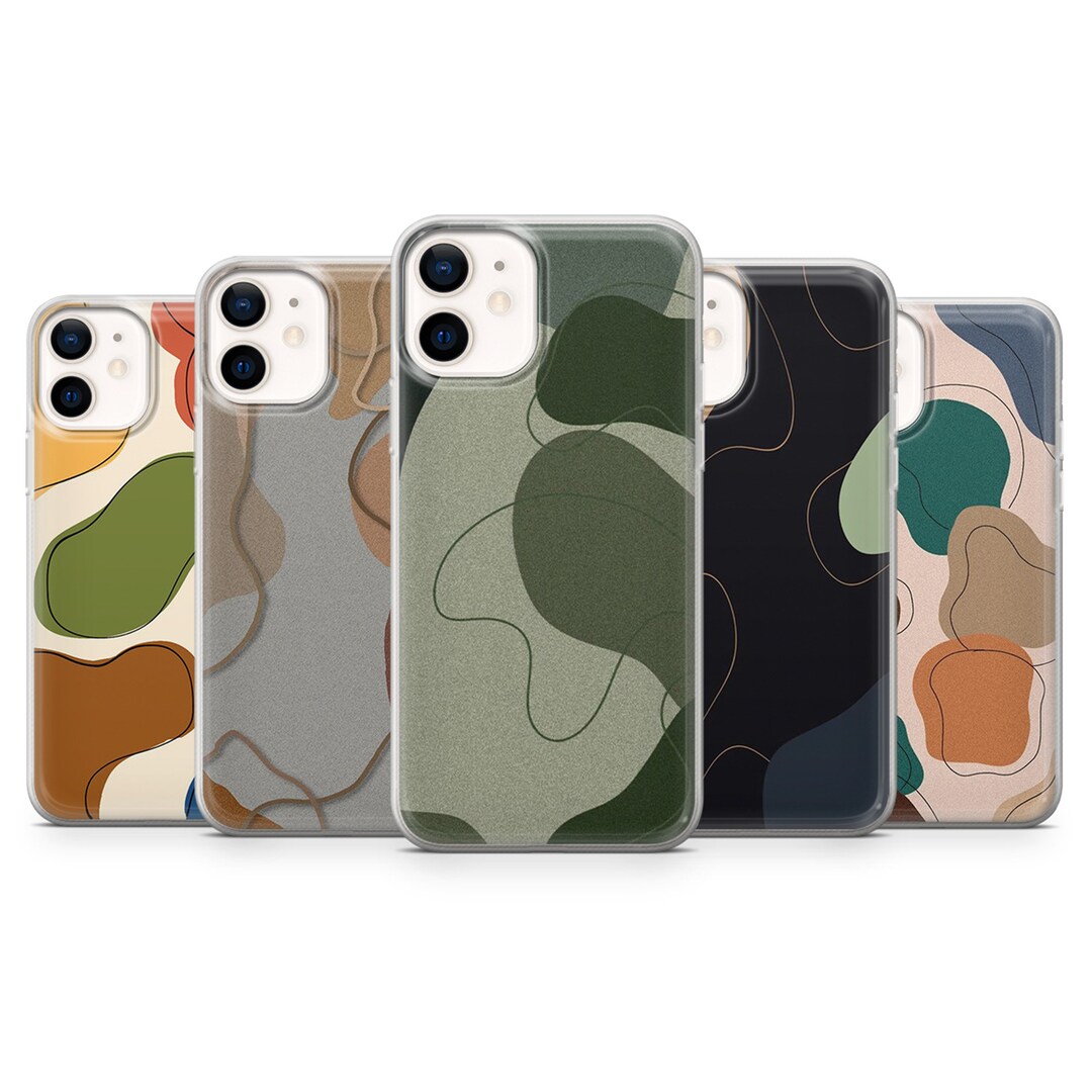 Beige Pastel Phone Case Brown Swirl Cover Fit for iPhone 15 Pro Max, 14 ...