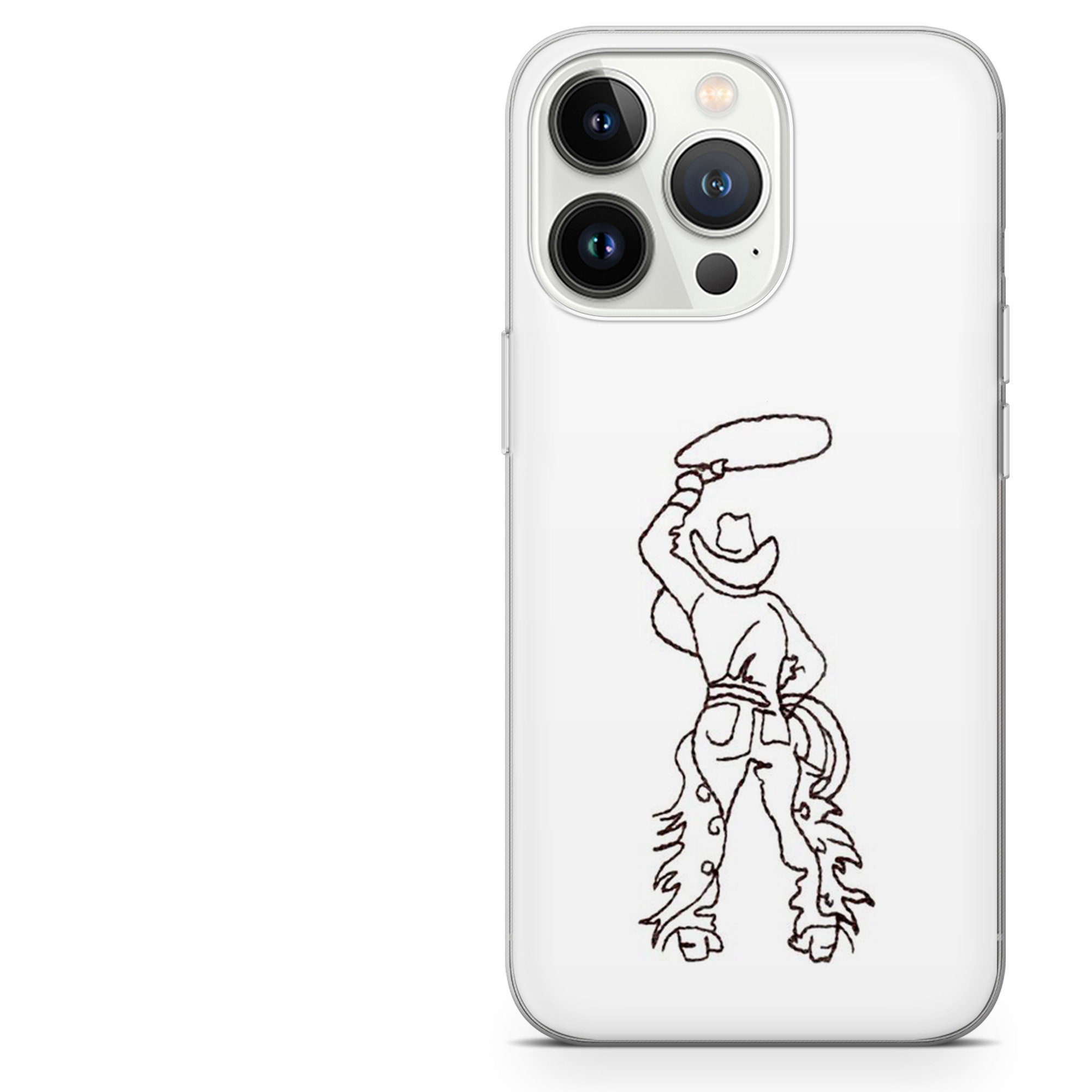 Cowboy Phone Case Rodeo Line Art Cute Cover Fit for iPhone 15 - Etsy