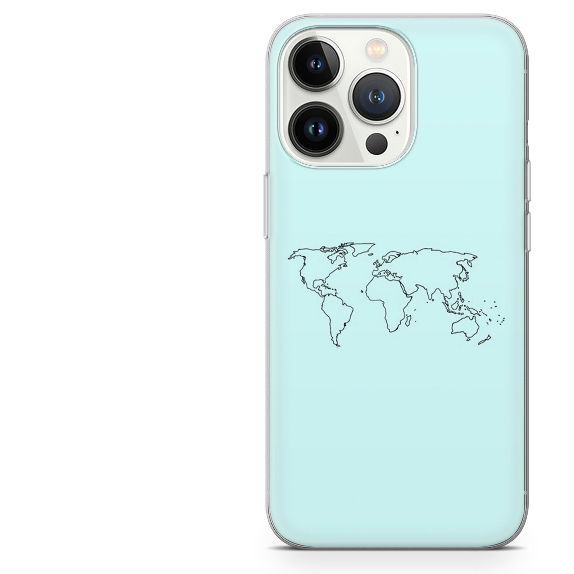 World Map Phone Case One Line Art Cover Fit for Google Pixel - Etsy