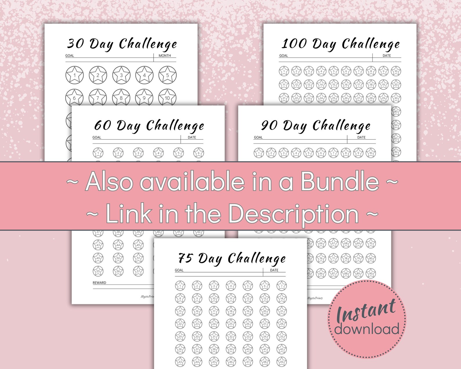 30 Day Challenge Progress Tracker Printable, Habit Forming Action Plan ...