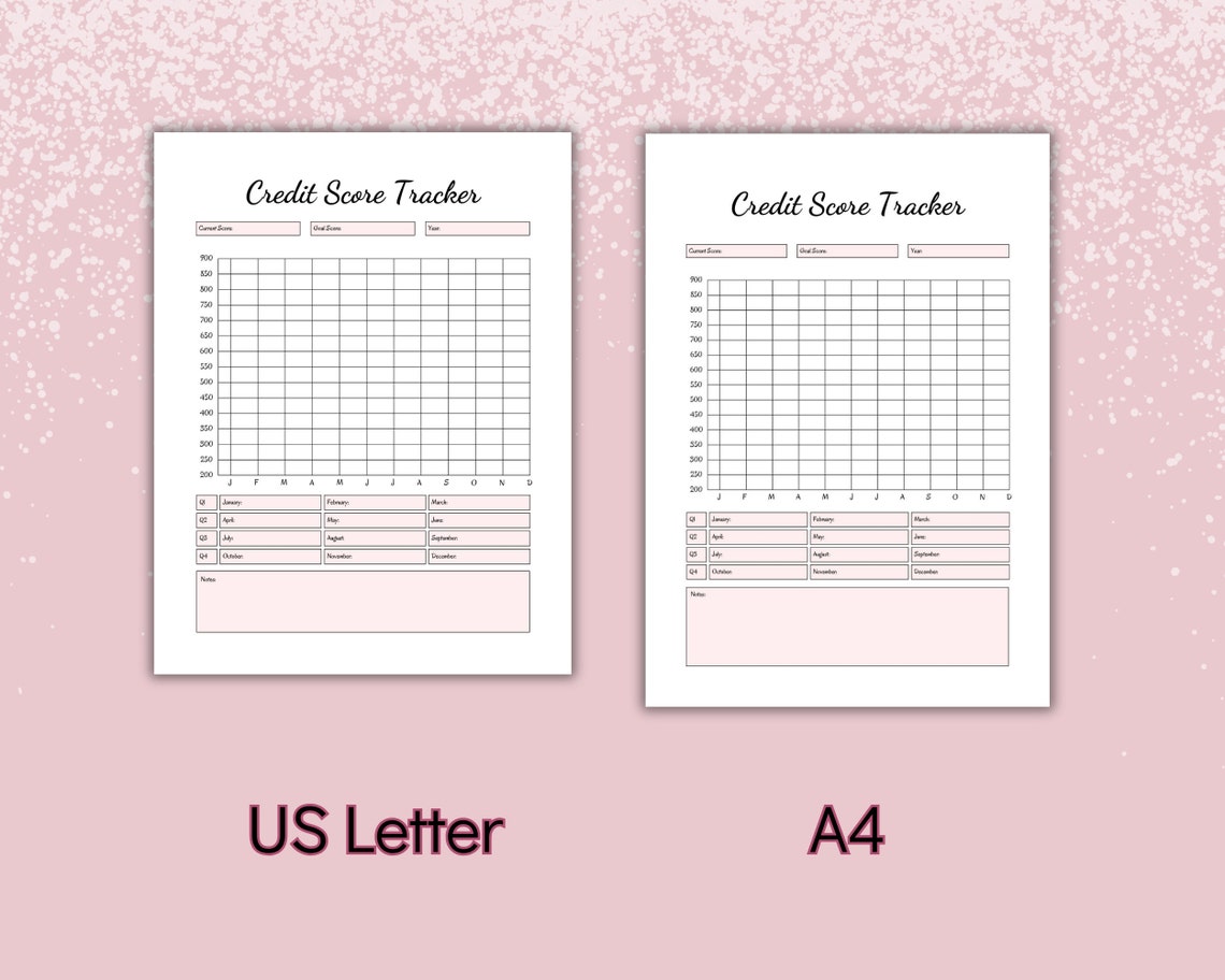 Printable Credit Score Tracker, Credit Repair Sheet, Personal Finance ...