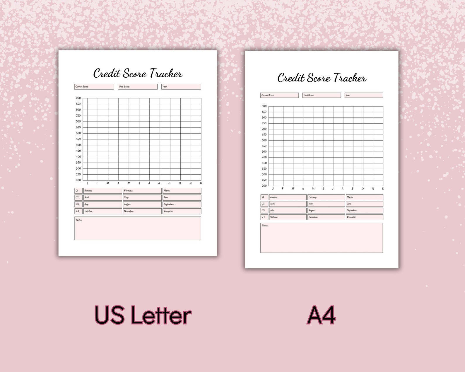 Printable Credit Score Tracker, Credit Repair Sheet, Personal Finance ...