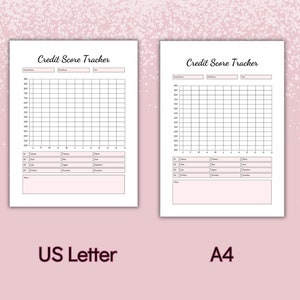 Printable Credit Score Tracker, Credit Repair Sheet, Personal Finance ...