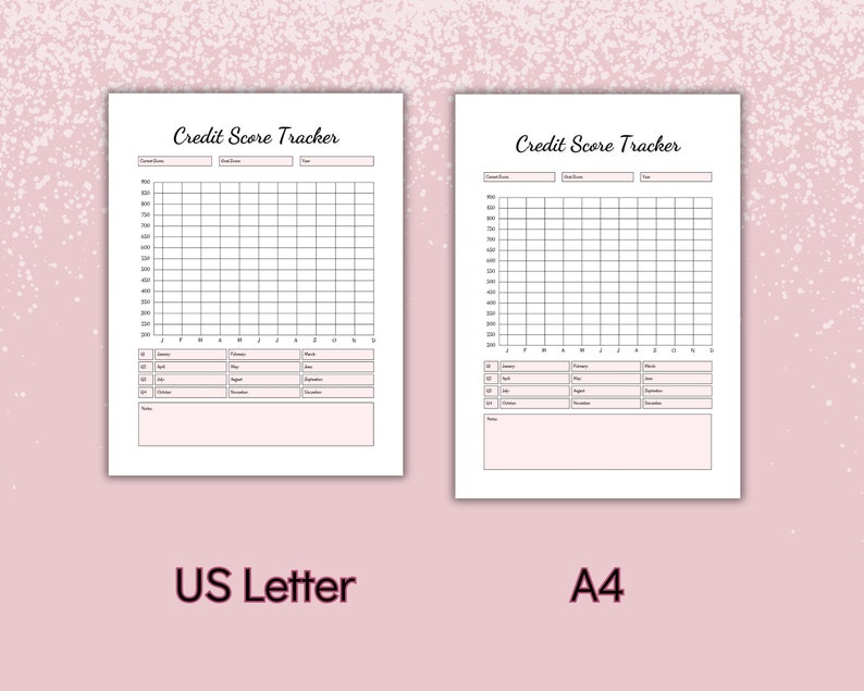 Printable Credit Score Tracker, Credit Repair Sheet, Personal Finance ...