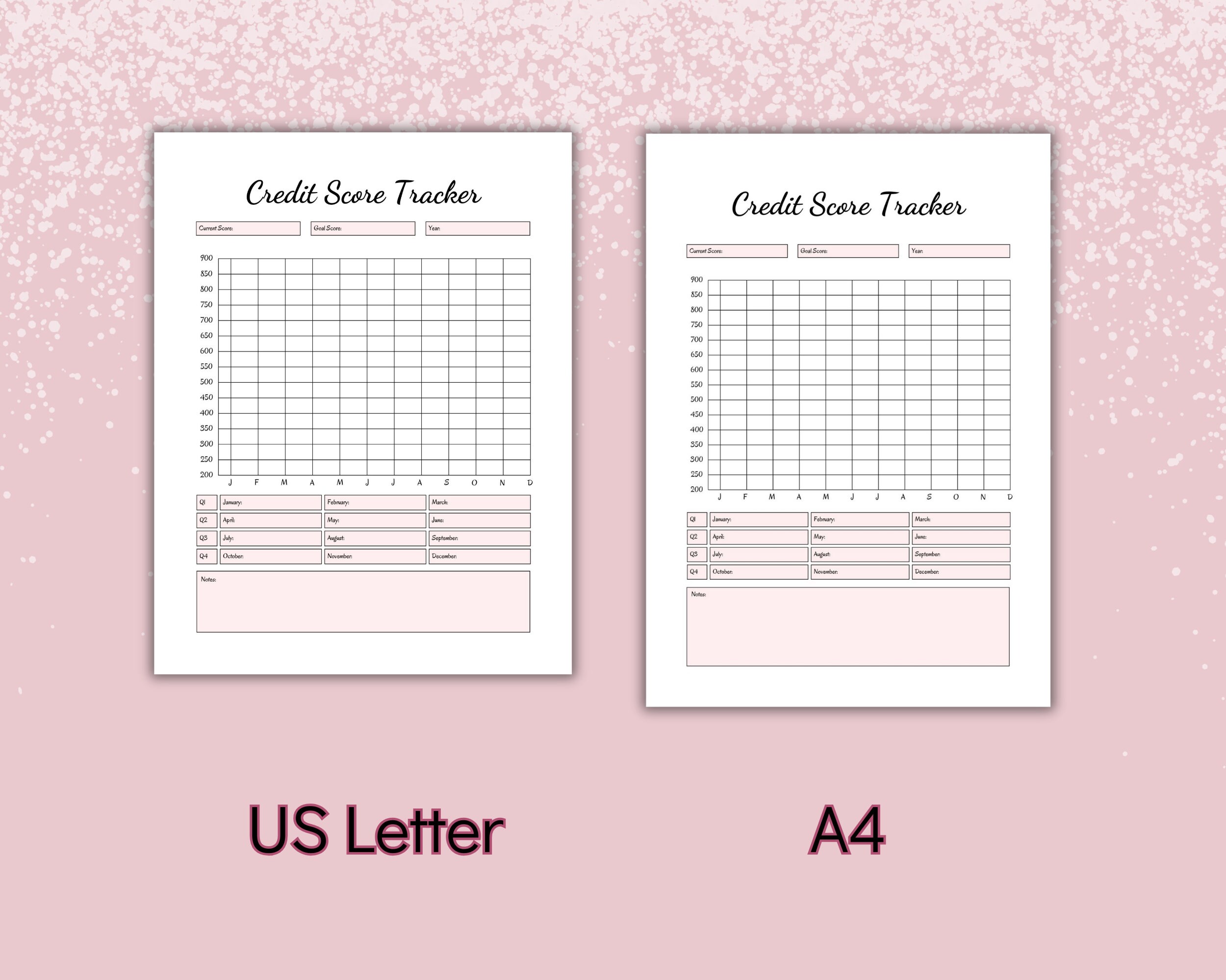 Printable Credit Score Tracker, Credit Repair Sheet, Personal Finance ...