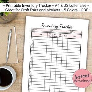 Inventory Tracker Printable, In-person Stock Tracking Sheet for Small ...
