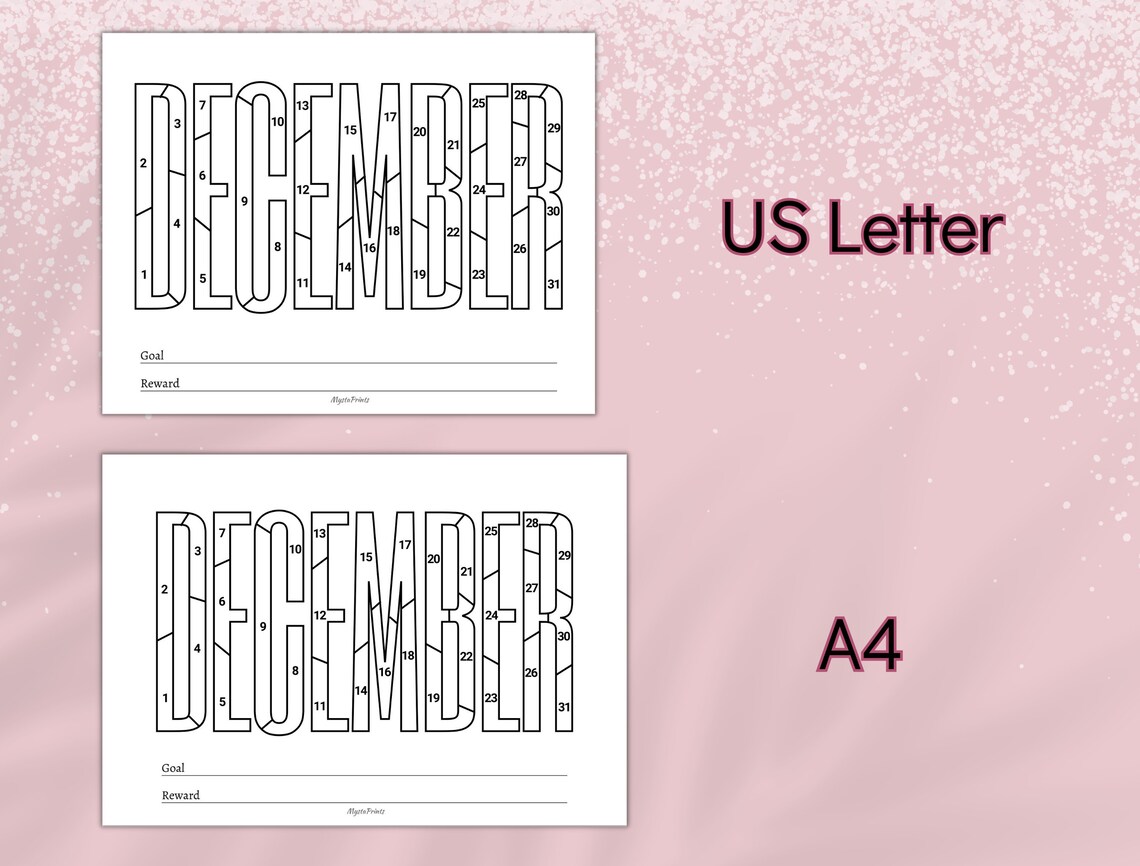 30 Day Challenge Printable Bundle, Goal Setting Coloring Pages, Full ...