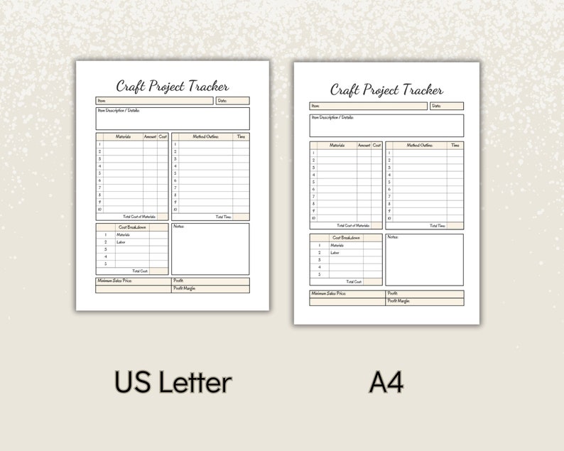 Printable Artisan Project Tracker, Craft Creation Planner, How to ...