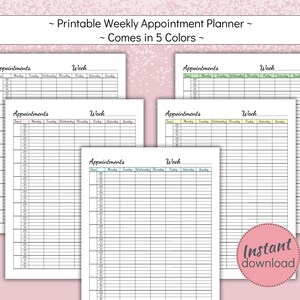 Printable Appointment Book With 15 Minute Time Slots, Weekly Client ...