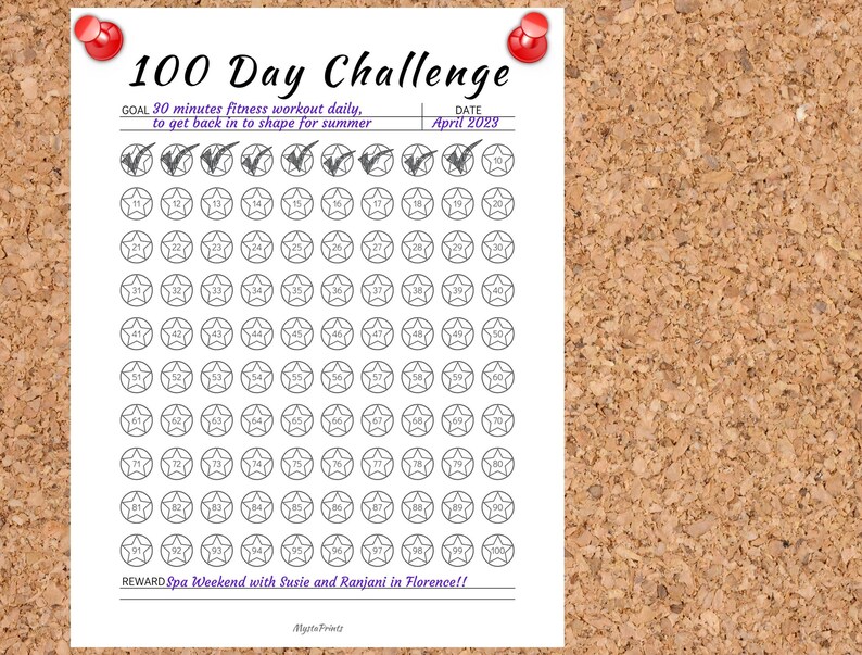 Goal Setting Printable Bundle Challenge Progress Tracker - Etsy