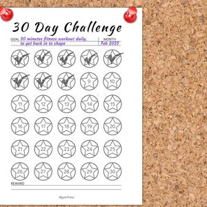 30 Day Challenge Progress Tracker Printable Habit Forming - Etsy