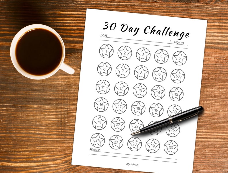 Goal Setting Printable Bundle Challenge Progress Tracker - Etsy