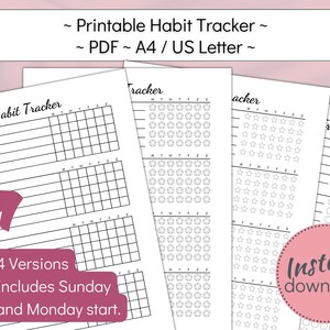 Weekly Routine Tracker Printable, Habit Tracker, 7 Day Habit Challenge ...
