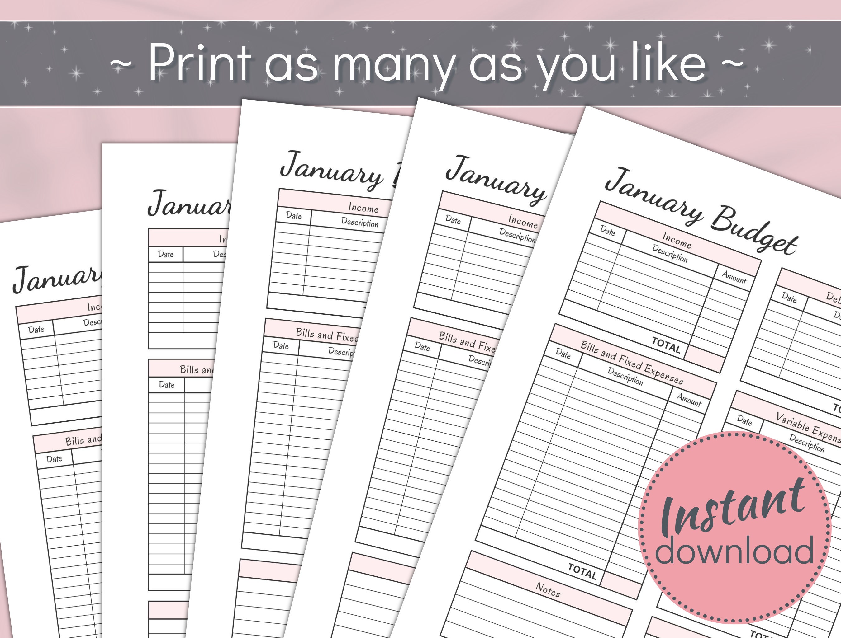 Printable 1st Quarter Budget Planner Bundle Quarterly Income - Etsy