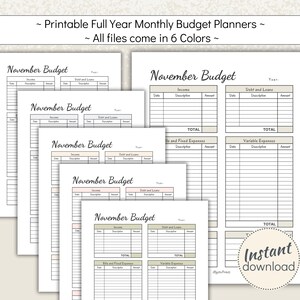 Printable Budget Planner Bundle, Monthly Income and Expense Tracker ...