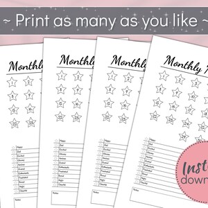 Monthly Mood Tracker Printable, Emotions Record, Wellness Journal, Self ...