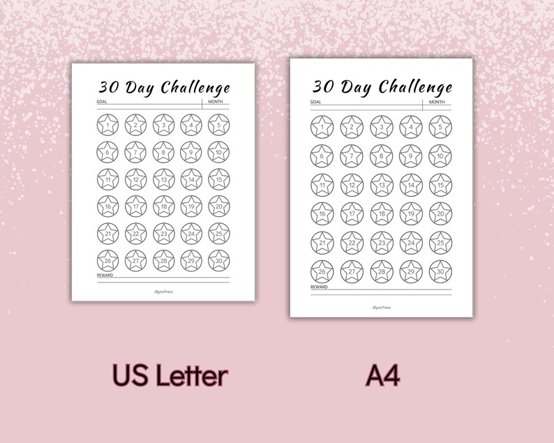30 Day Challenge Progress Tracker Printable Habit Forming - Etsy