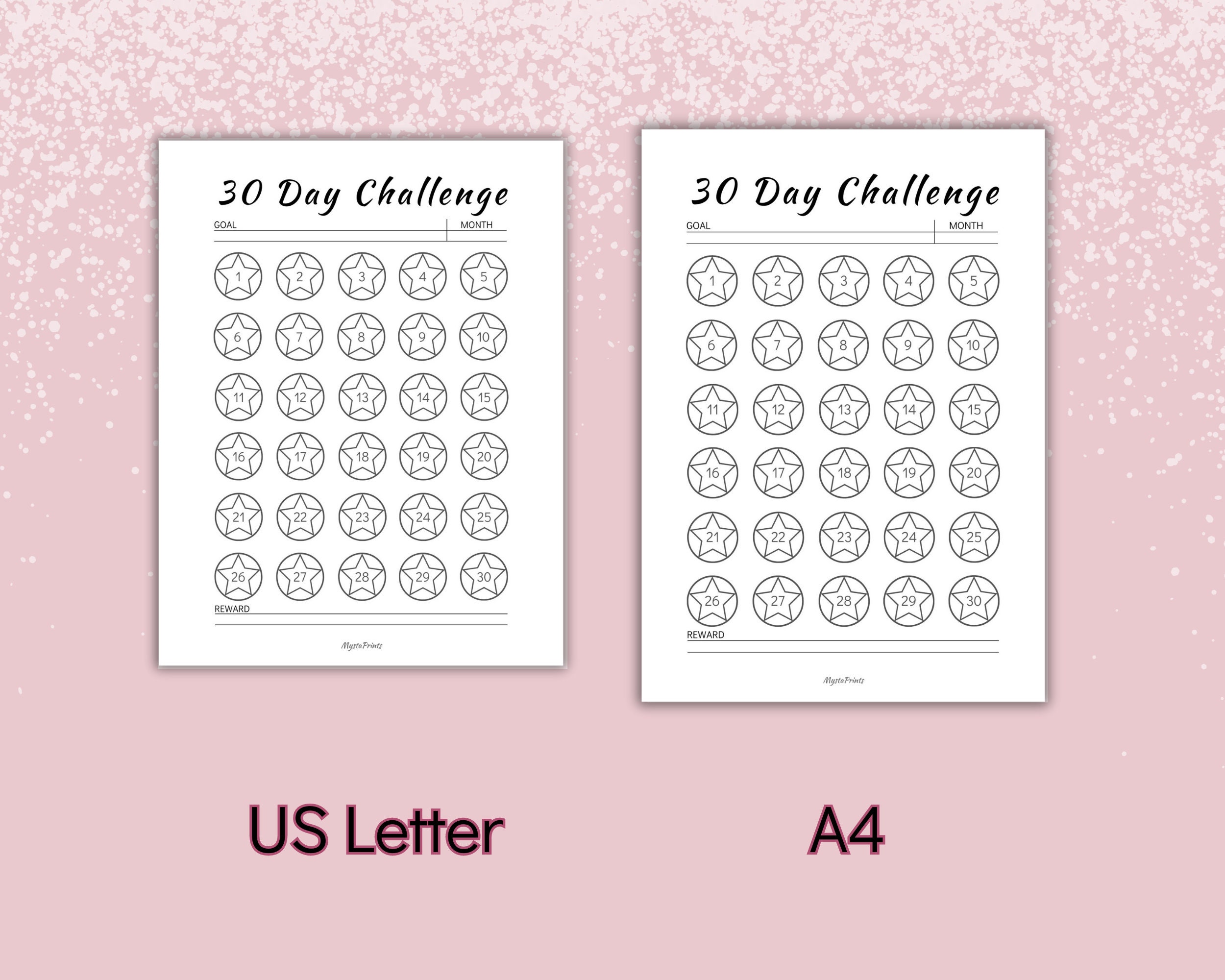 30 Day Challenge Progress Tracker Printable Habit Forming - Etsy