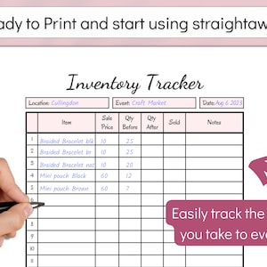 Inventory Tracker Printable In-person Stock Tracking Sheet - Etsy