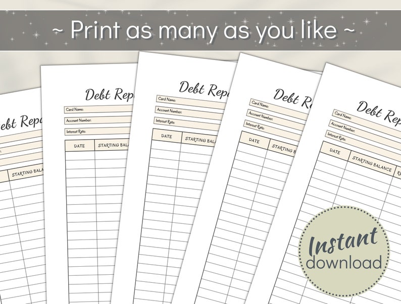 Debt Repayment Tracker Printable Loan Payoff Planner Money - Etsy