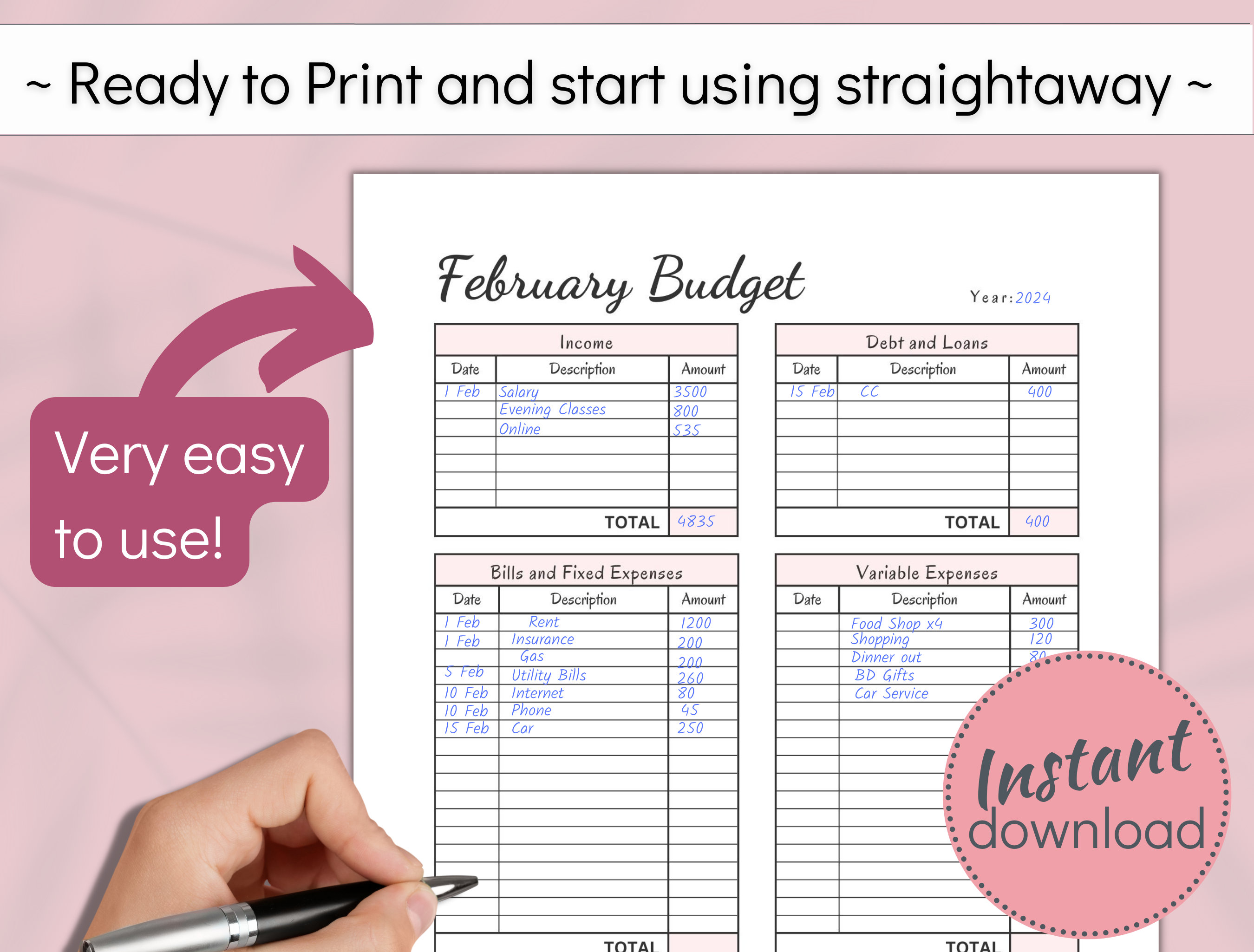 Printable 1st Quarter Budget Planner Bundle Quarterly Income - Etsy