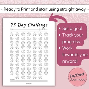 Goal Setting Printable Bundle, Challenge Progress Tracker, Habit ...