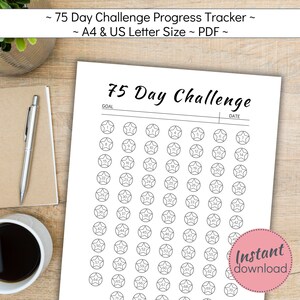 75 Day Challenge Printable, Habit Forming Action Plan, Goal Setting ...