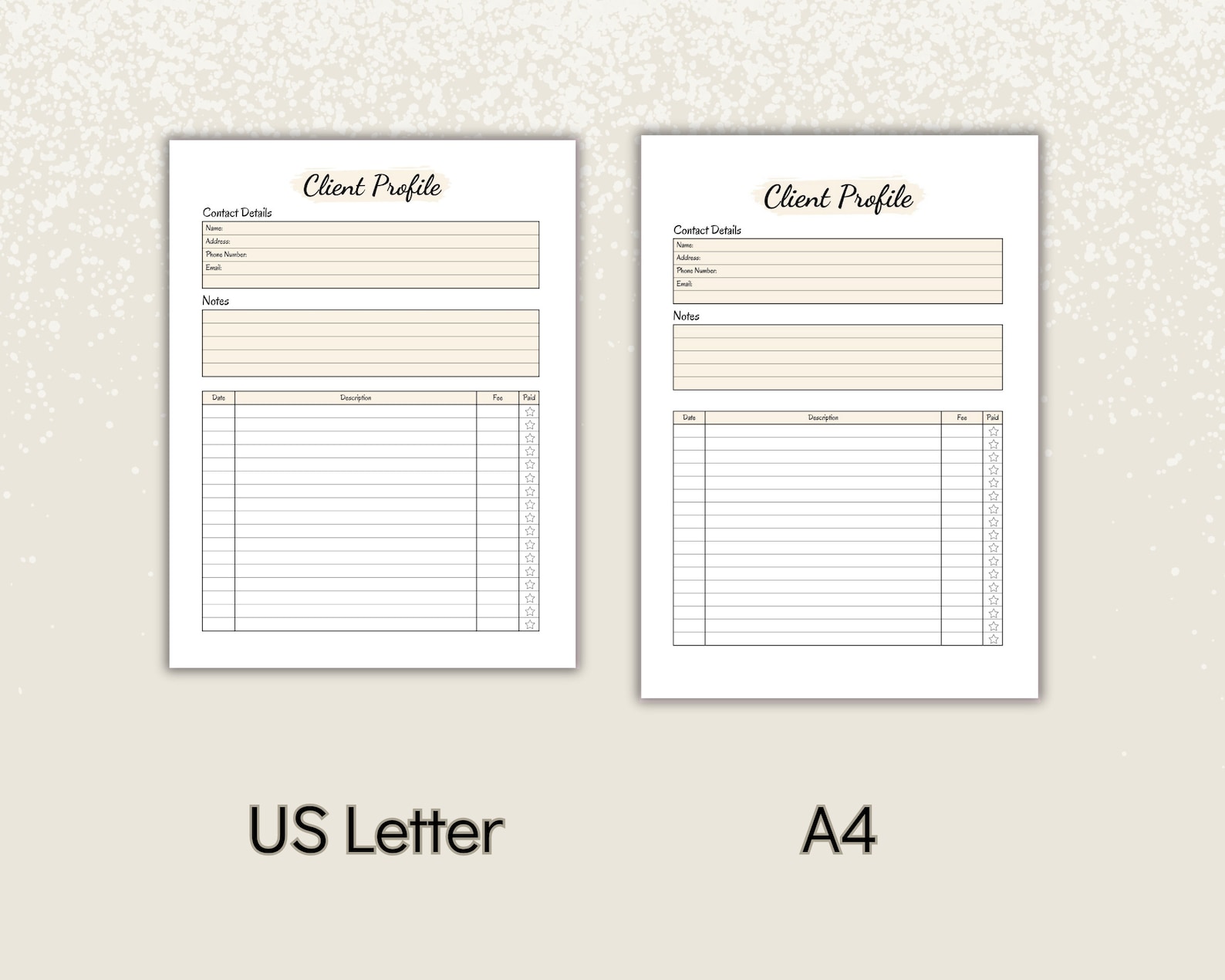 Printable Client Profile, Customer Information Sheet for Hair and ...