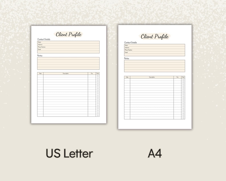 Printable Client Profile, Customer Information Sheet for Hair and ...