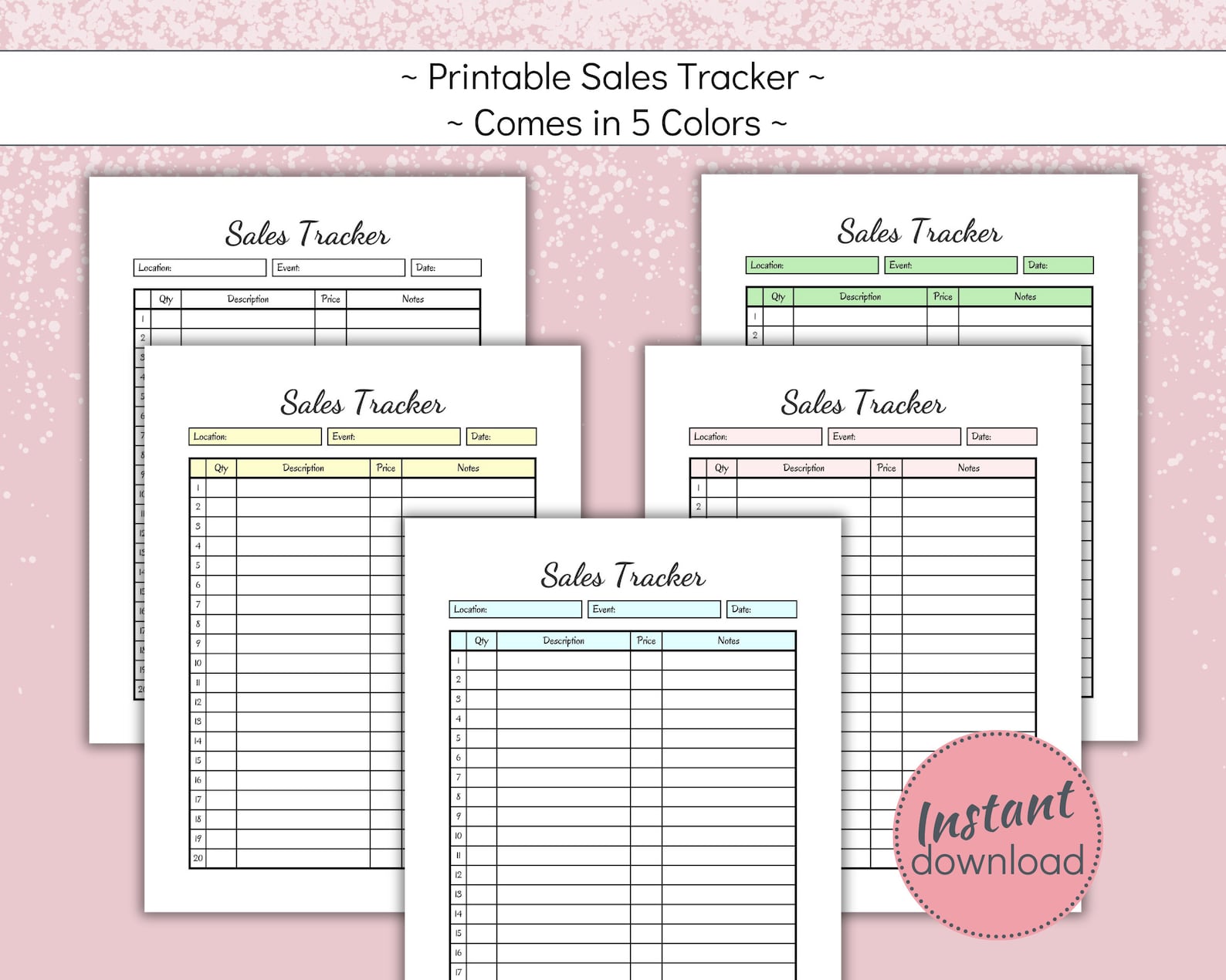 Sales Log Printable, In-person Sales Tracker for Small Business, Craft ...
