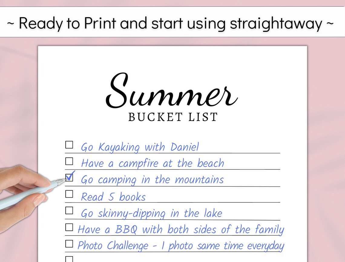 Seasonal Bucket List Printable Bundle, Summer Autumn Winter Spring ...