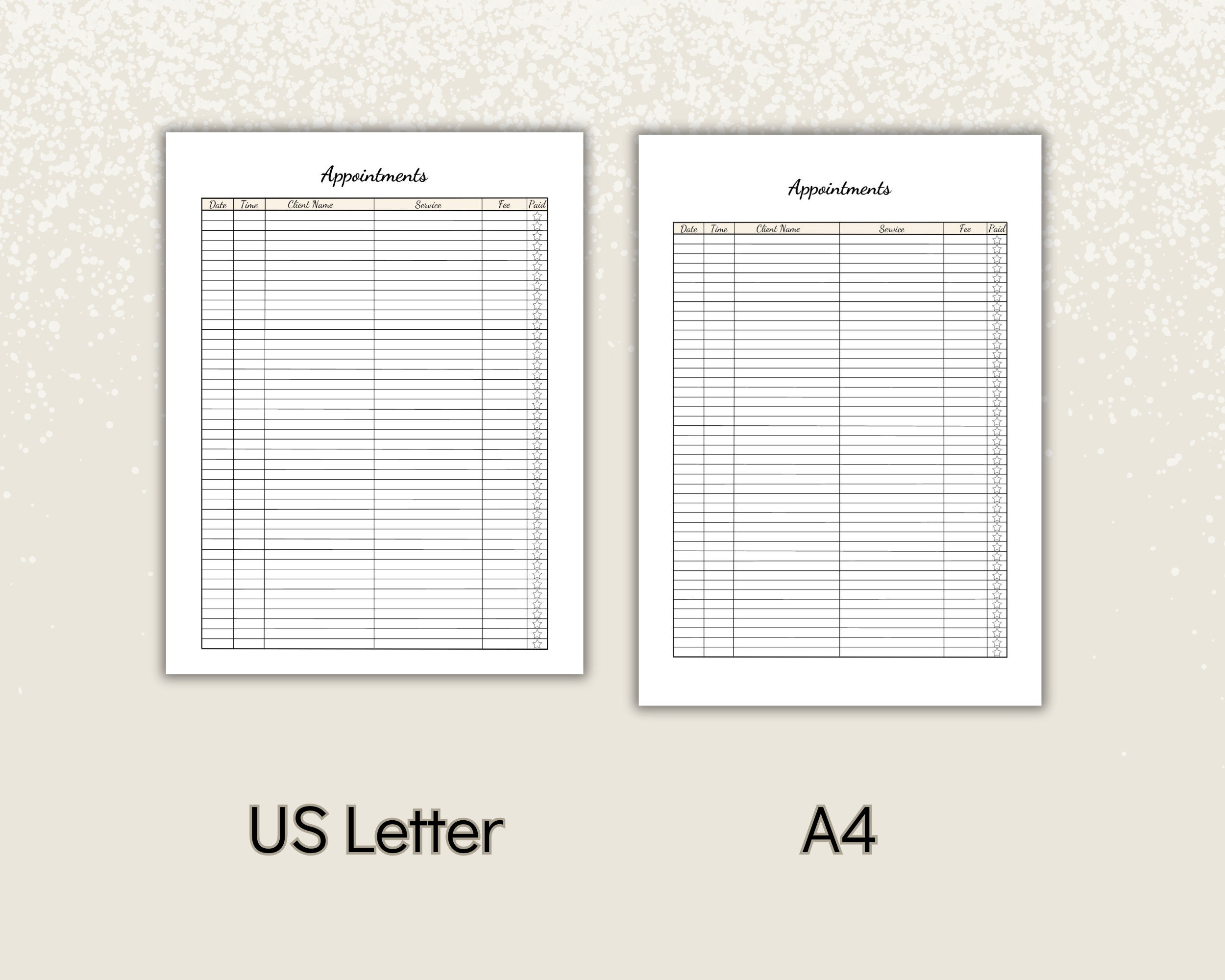 Printable Appointment Book, Client Appointment Tracker for Beauty ...