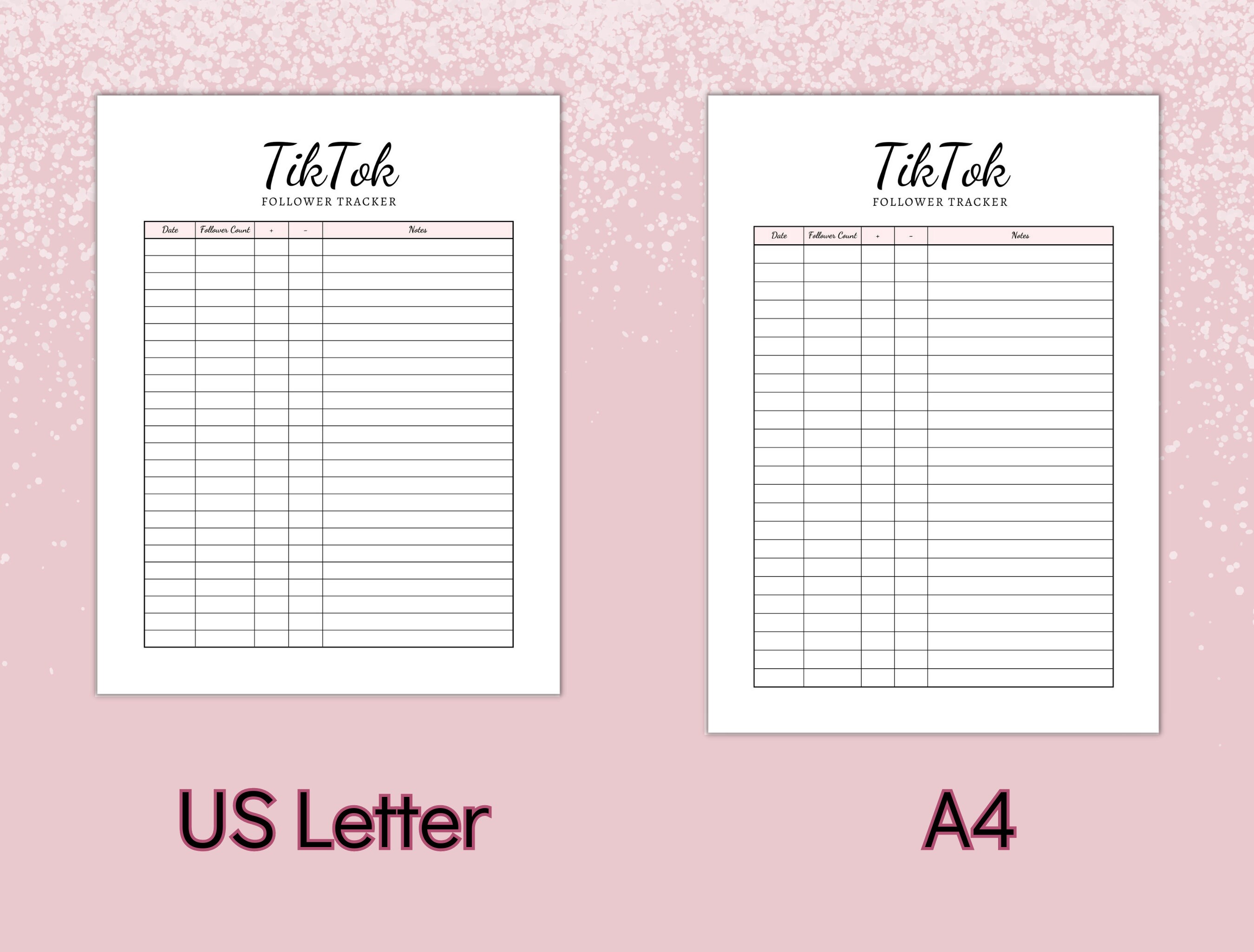 Tiktok Follower Tracker Printable Social Media Subscriber - Etsy Ireland