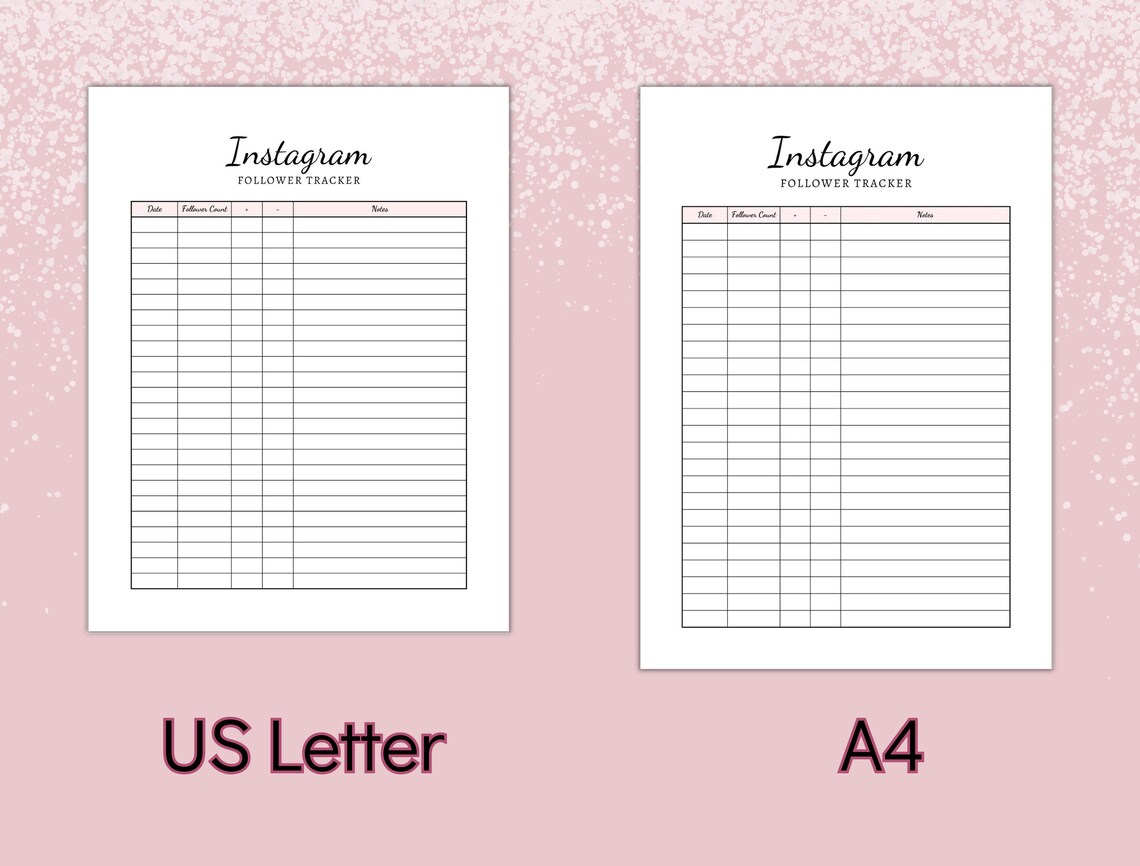Instagram Follower Tracker Printable Social Media Subscriber - Etsy
