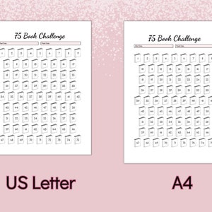 Book Challenge Tracker Printable Bundle, Booklover Reading Log, 10 - 25 ...